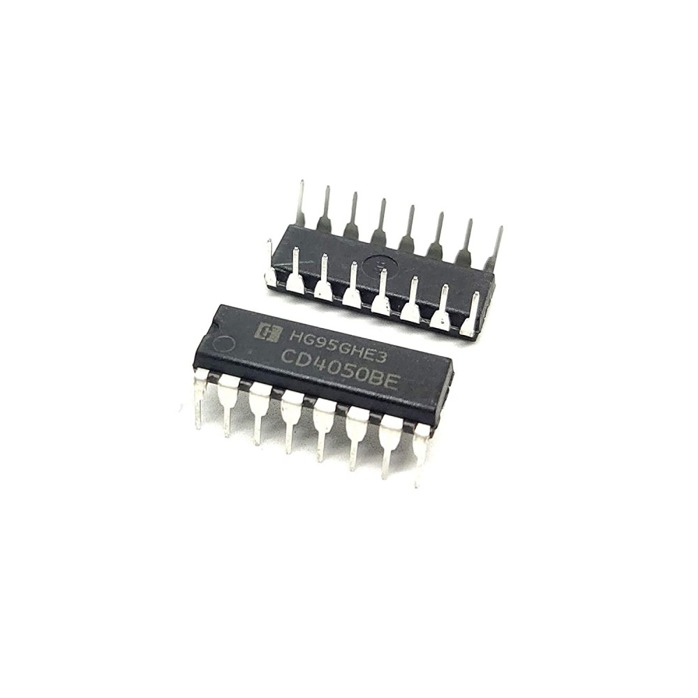 2Pcs 4050 IC CD4050BE Logic IC Non Inverting Buffer, CD4050, 3 V to 18 V, DIP-16